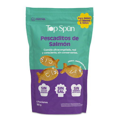 Pescaditos de Salmón Top Spun 100% Saludable 7m+ x 6 und