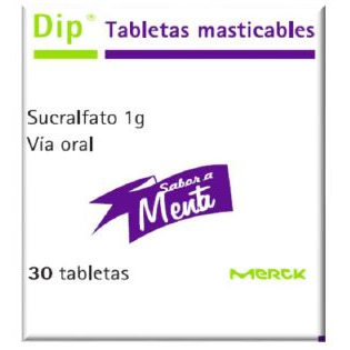 Dip Tabletas Masticables Menta Tab. Caja x30Tab. Merck Sucralfato