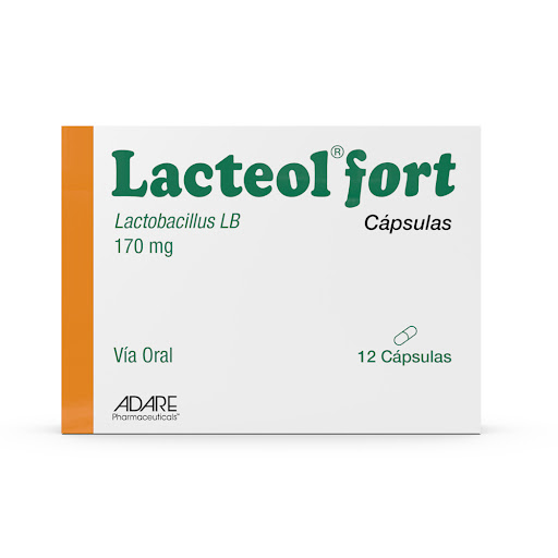 Lacteol Fort Lactobacillus LB 170 mg Farmaceuticals Caja x 12 Cápsulas