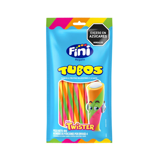 Dulces Fini Tubos Twister Paquete x 80 gr