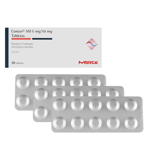 CONCOR AM 5/10MG TAB. CAJA X30TAB. MERCK BISOPROLOL AMLODIPINO BESILAT