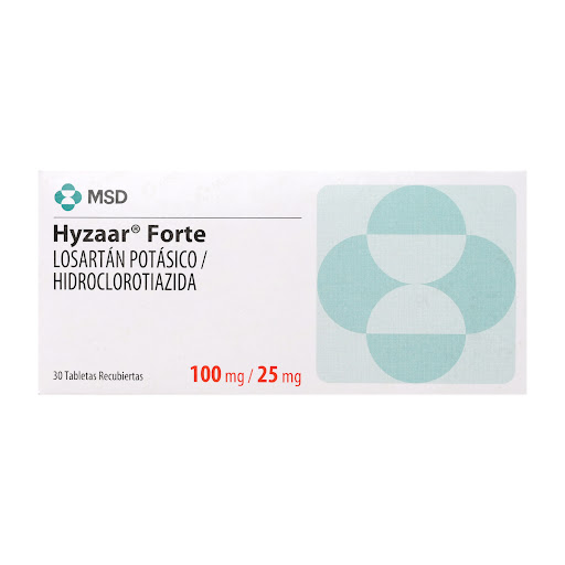 Hyzaar Forte Losartán Potásico + Hidroclorotiazida 100mg/25mg MSD Caja ...