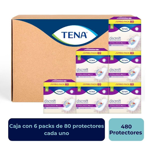 Protectores Tena Discreet Extralargo 80 und. Tena Caja x 6 Se acomodan ...