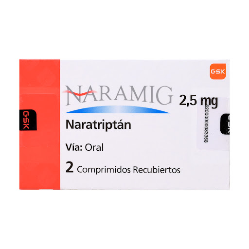 Naramig Naratriptan Clorhidrato 2.5 mg Gsk Caja x 2 Tabletas