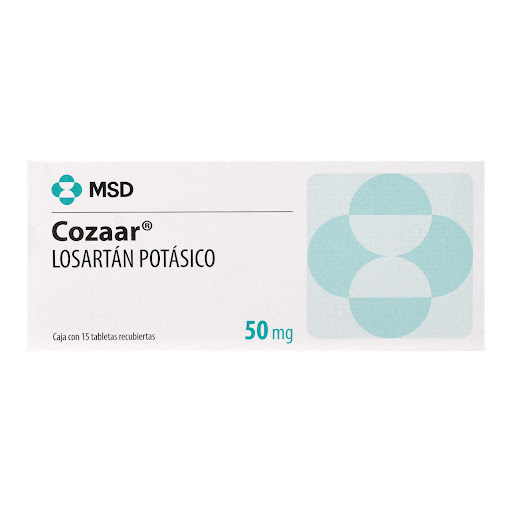 Cozaar Losartán Potásico 50 mg MSD Caja x 15 Tabletas