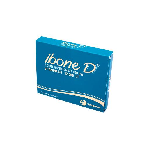 Ibone D 150mg Tab. caja x1tab. Gynopharm Ácido Ibandrónico Vitamina D3