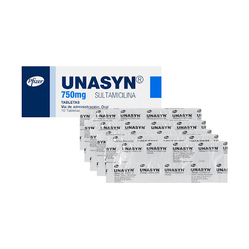 Unasyn Sultamicilina 750 mg Pfizer Caja x 10 Tabletas