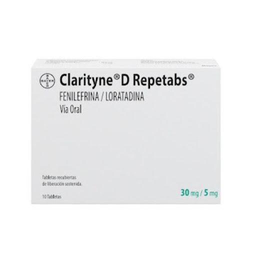 Clarityne D Repetabs Fenilefrina + Loratadina 30mg/5mg MSD Caja x 10 ...