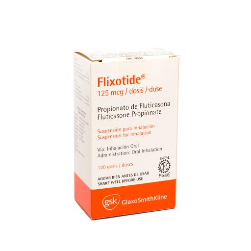 Flixotide Propionato de Fluticasona 125 mcg GSK Inhalador x 120 Dosis