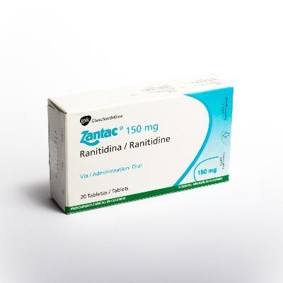 Zantac Ranitidina 150mg GSK Caja x 20 Tabletas