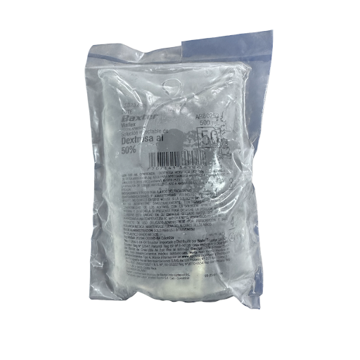 Dextrosa 50% USP Solución Inyectable Baxter Bolsa x 500 ml