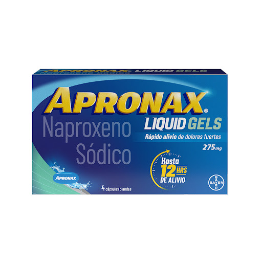 Apronax Naproxeno Sódico 275 mg Bayer Caja x 4 Cápsulas Blandas