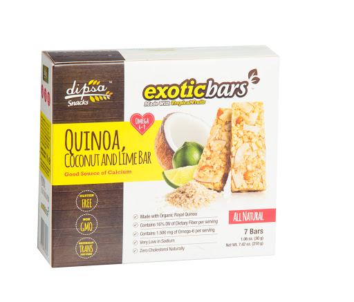 GRANOLA DIPSA EXOTIC BARS QUÍNOA COCONUT LIME CAJA X7UND.