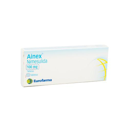 Ainex Nimesulida 100 mg Eurofarma Caja x 10 Tabletas