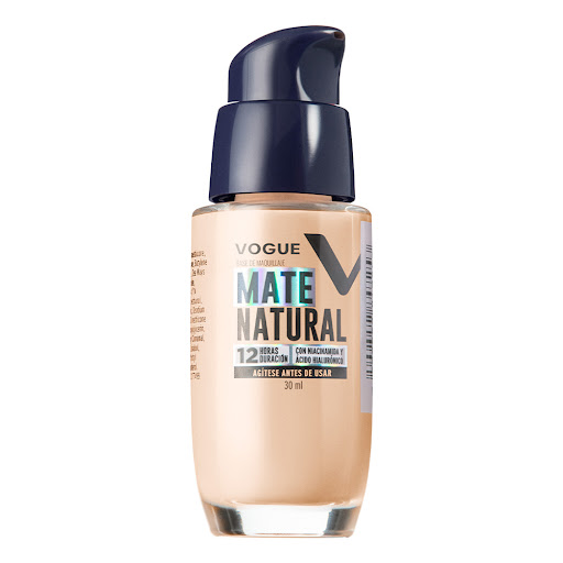 Base Líquida Vogue Mate Natural Tono Crema En Vidrio x 30 ml