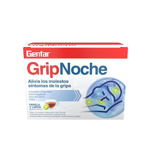 GripNoche Acetaminofén + Fenilefrina + Clorfeniramina 500mg/10mg/2mg ...