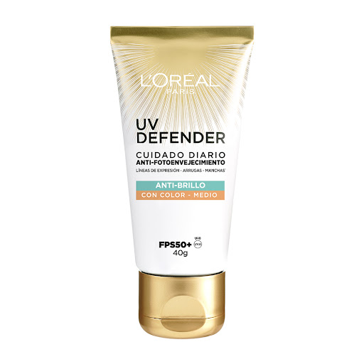 Protector Solar Loreal París UV Defender Antibrillo Con Color FPS 50 x ...