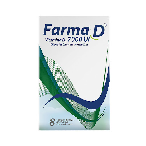 Farma D Vitamina D3 7000 UI Farmacol Caja x 8 Cápsulas