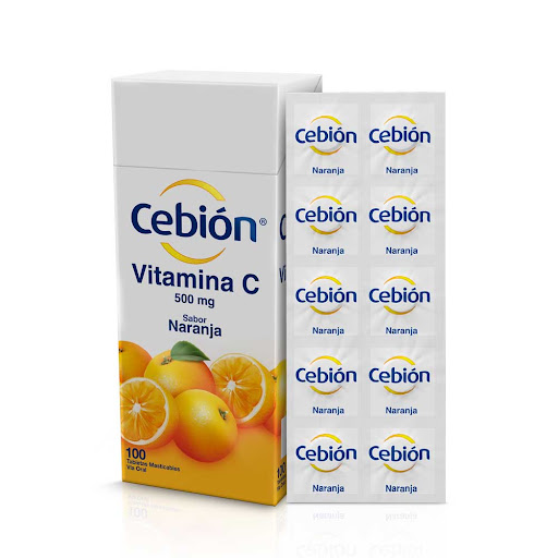 Cebión Vitamina C Masticable Sabor Naranja Blíster x 10 Tabletas