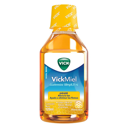 Vick Miel Guaifenesina 100mg/6.25ml Jarabe Expectorante Frasco x 120 ml
