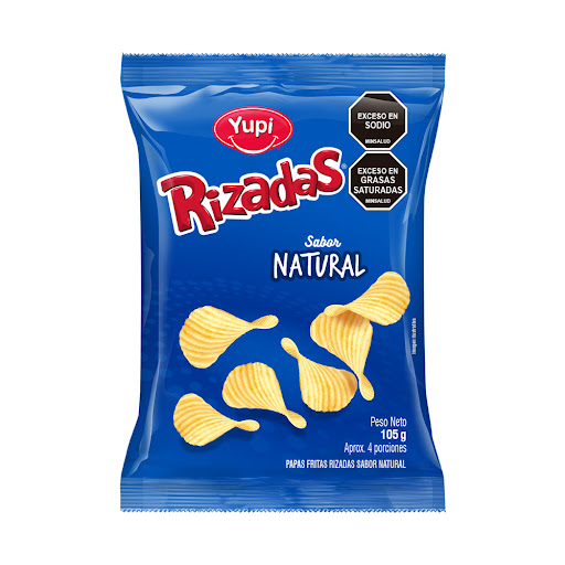 Pasabocas Yupi Papas Fritas Rizadas Natural Paquete x 105 gr