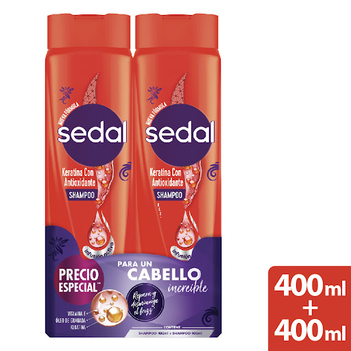 Shampoo Sedal Keratina con Antioxidante Pack x 2 und