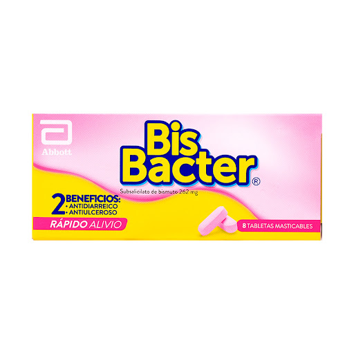 Bis Bacter Subsalicilato de Bismuto 262 mg Abbott Caja x 8 Tabletas