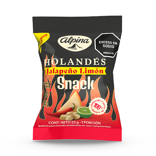Snack Alpina Queso Deshidratado Jalapeño Limón x 23 gr