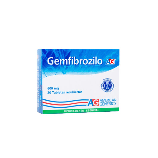 Gemfibrozilo AG 600 mg Caja x 20 Tabletas