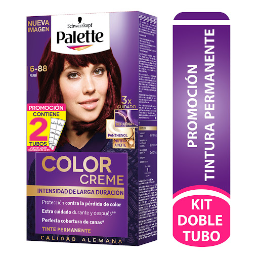 Tinte Palette Intensive Color Creme Permanente 6-88 Rojo Rubi x 2 Tubos