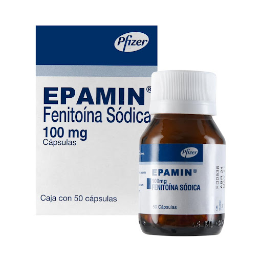 Epamin Fenitoína Sódica 100 mg Pfizer Frasco x 50 Cápsulas