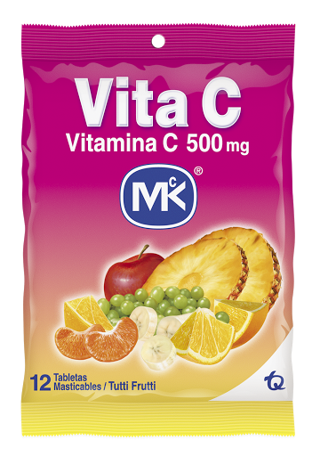 Vita C Mk 500mg Tutti Fruti Sin Zinc Sobre X 12 Tabletas Vitamina C