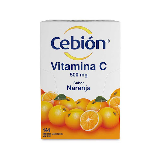 Cebión Vitamina C 500 Mg P&G Sabor Naranja Caja x 144 Tabletas Masticables