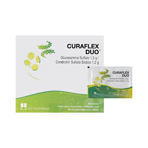Curaflex Duo Glucosamina + Condroitin 1.5mg/1.2mg Tecnofarma Caja x 30 ...