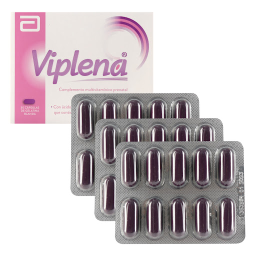 Viplena Multivitaminico Prenatal 120 mg Abbott Caja x 30 Cápsulas